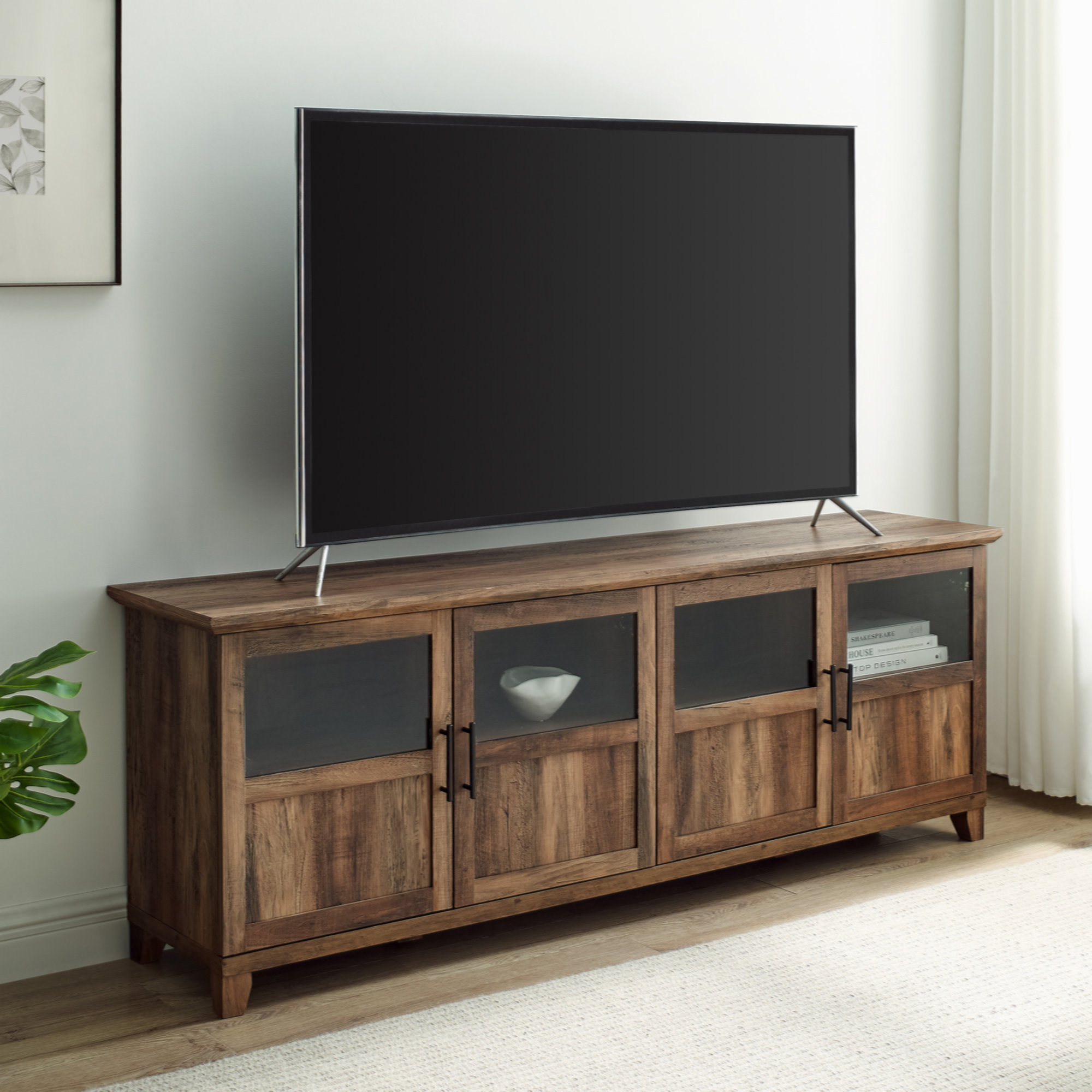 Millwood Pines Dinia 70'' W One-Piece Storage Credenza | Wayfair