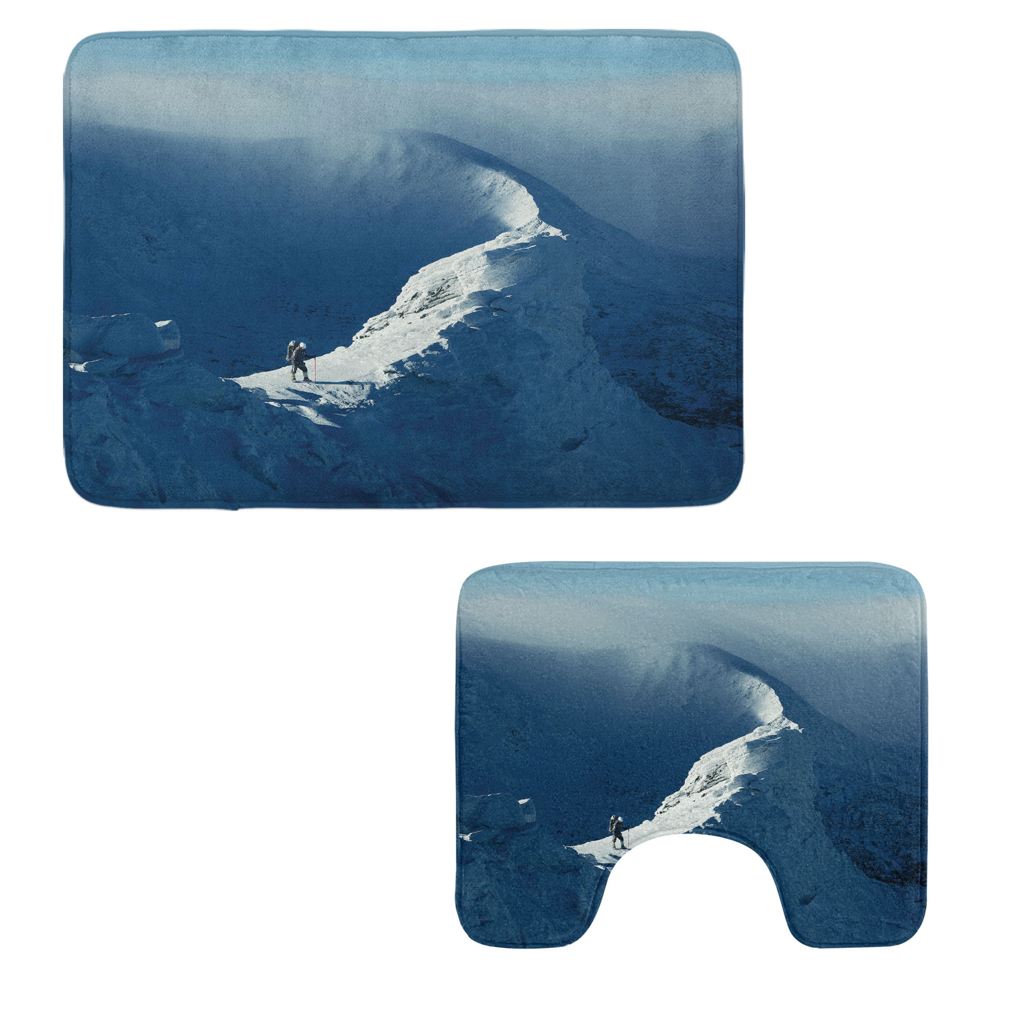 Union Rustic White Bathroom Rug Set 2 Pieces Rectangle & Contour Mats ...