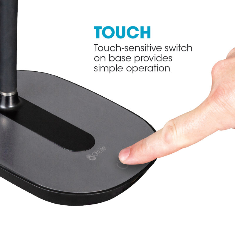 OttLite Strive LED Desk Lamp with USB, Flexible Neck, 3 Brightness ...