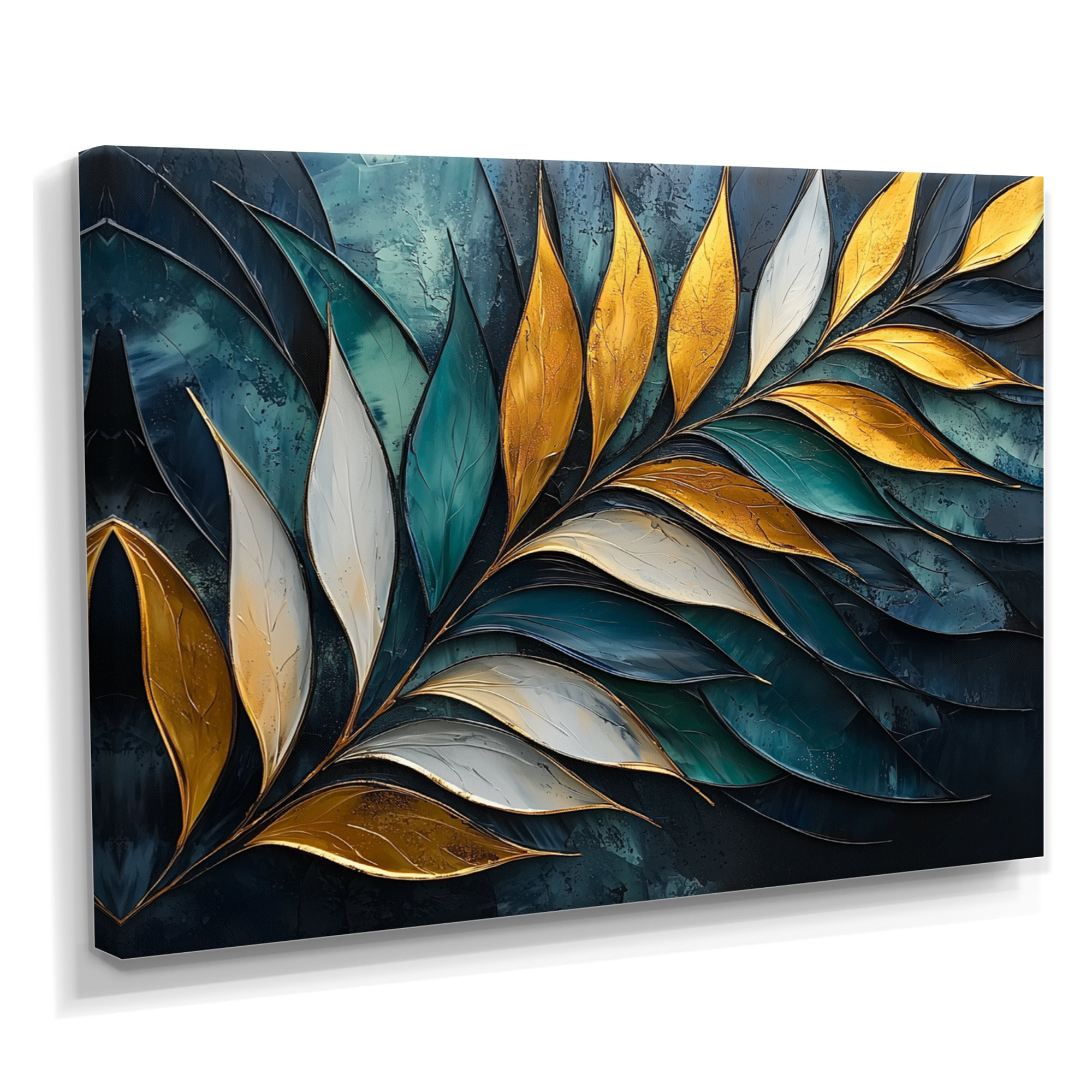 Winston Porter Emerald Stone Plams Leaves - Palms & Palm Trees Wall Art ...