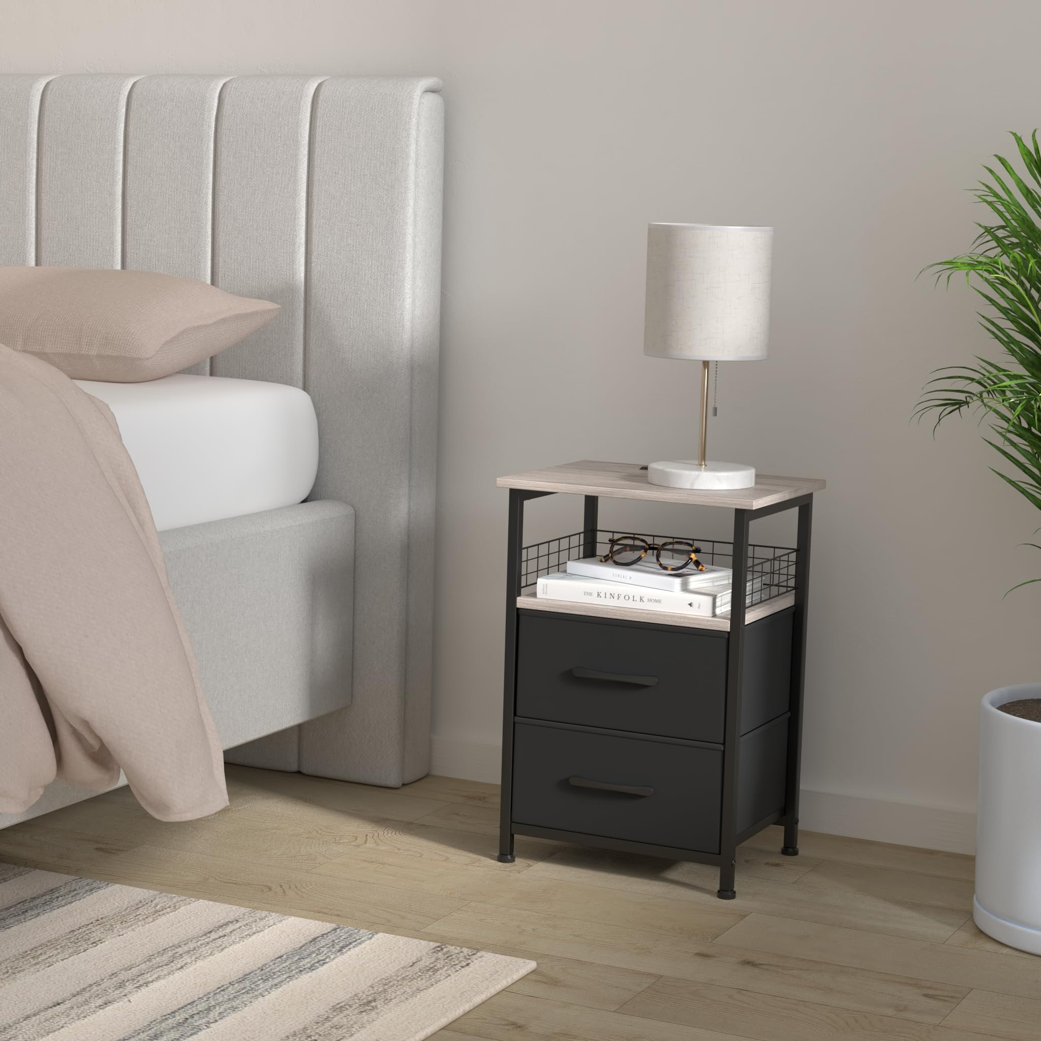Wade Logan Nightstands Set of 2 with Charging Station - Wayfair Canada