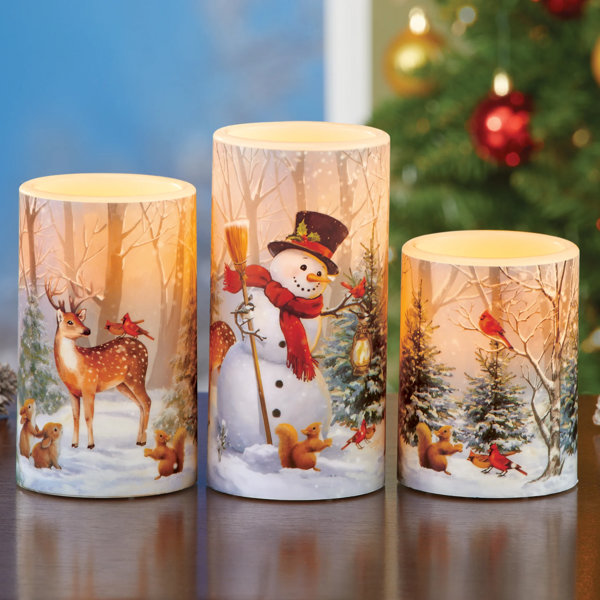 The Holiday Aisle® LED Lighted Winter Snowman and Friends Forest Scene ...