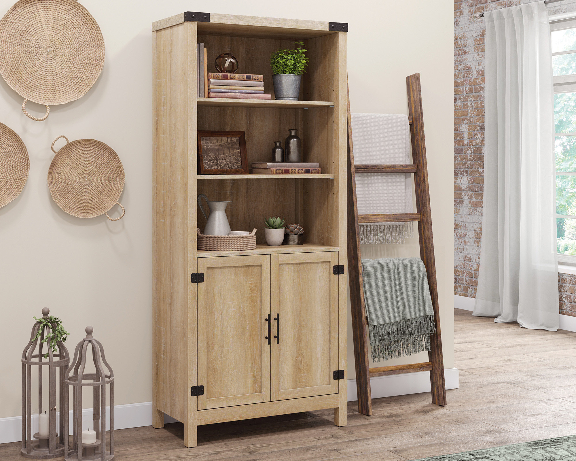 Crafters and Weavers Bridge Acre Rustic Farmhouse Library | Wayfair