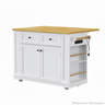 Gracie Oaks 48 inch Versatile Rolling Kitchen Island with Multiple ...