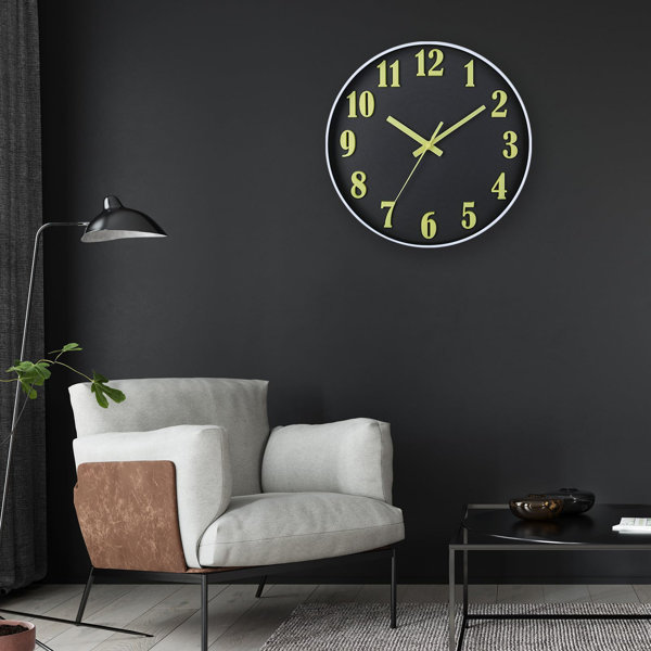 Latitude Run® Luminous Wall Clock Glow In The Dark,Modern Wall Clocks ...
