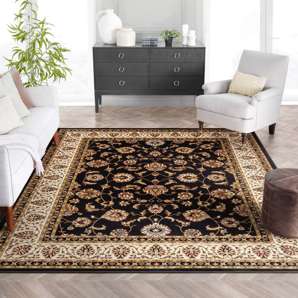 Astoria Grand Belliere Sarouk Black Traditional Rug & Reviews - Wayfair ...