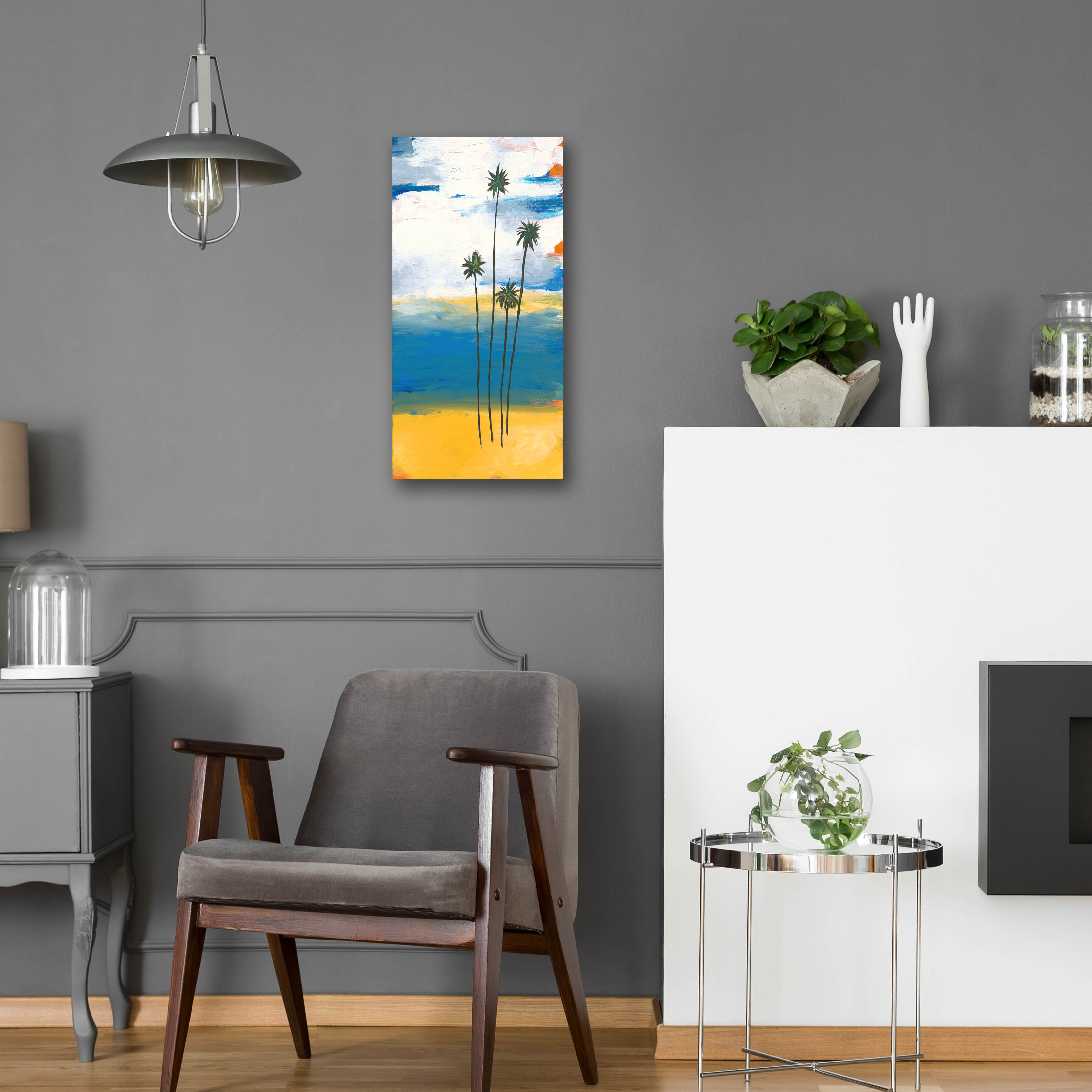 Bay Isle Home™ Four Palms' by Jan Weiss Acrylic Glass Wall Art | Wayfair