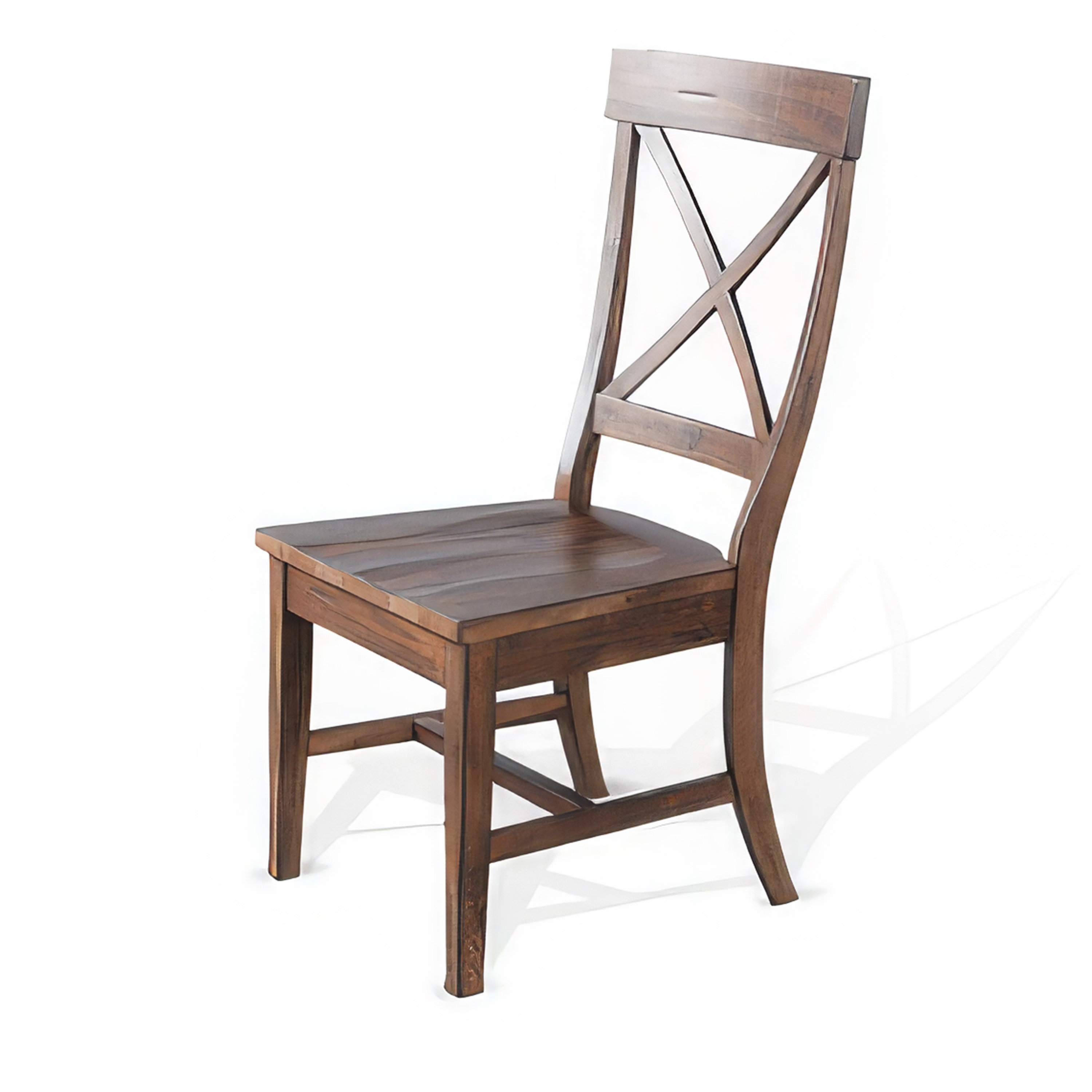 Benjara Reggie Dining Side Chair Set Of 2, Crossback, Brown Mahogany ...