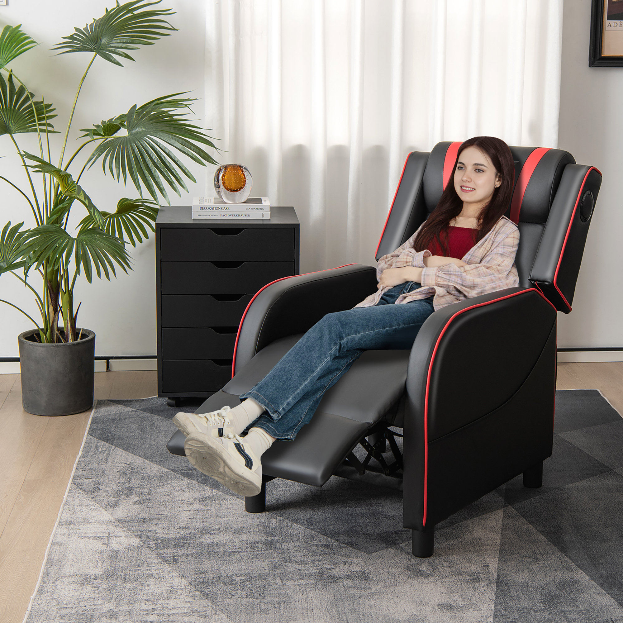 Inbox Zero Faux Leather Reclining Massage Chair | Wayfair