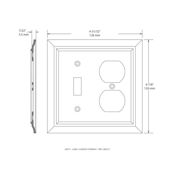 Franklin Brass Architectural 2-Gang Duplex Outlet / Toggle Light Switch ...