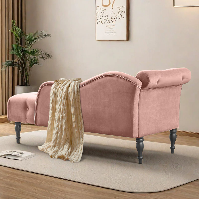 House of Hampton® Velvet Chaise Lounge with 1 Pillow & Reviews | Wayfair