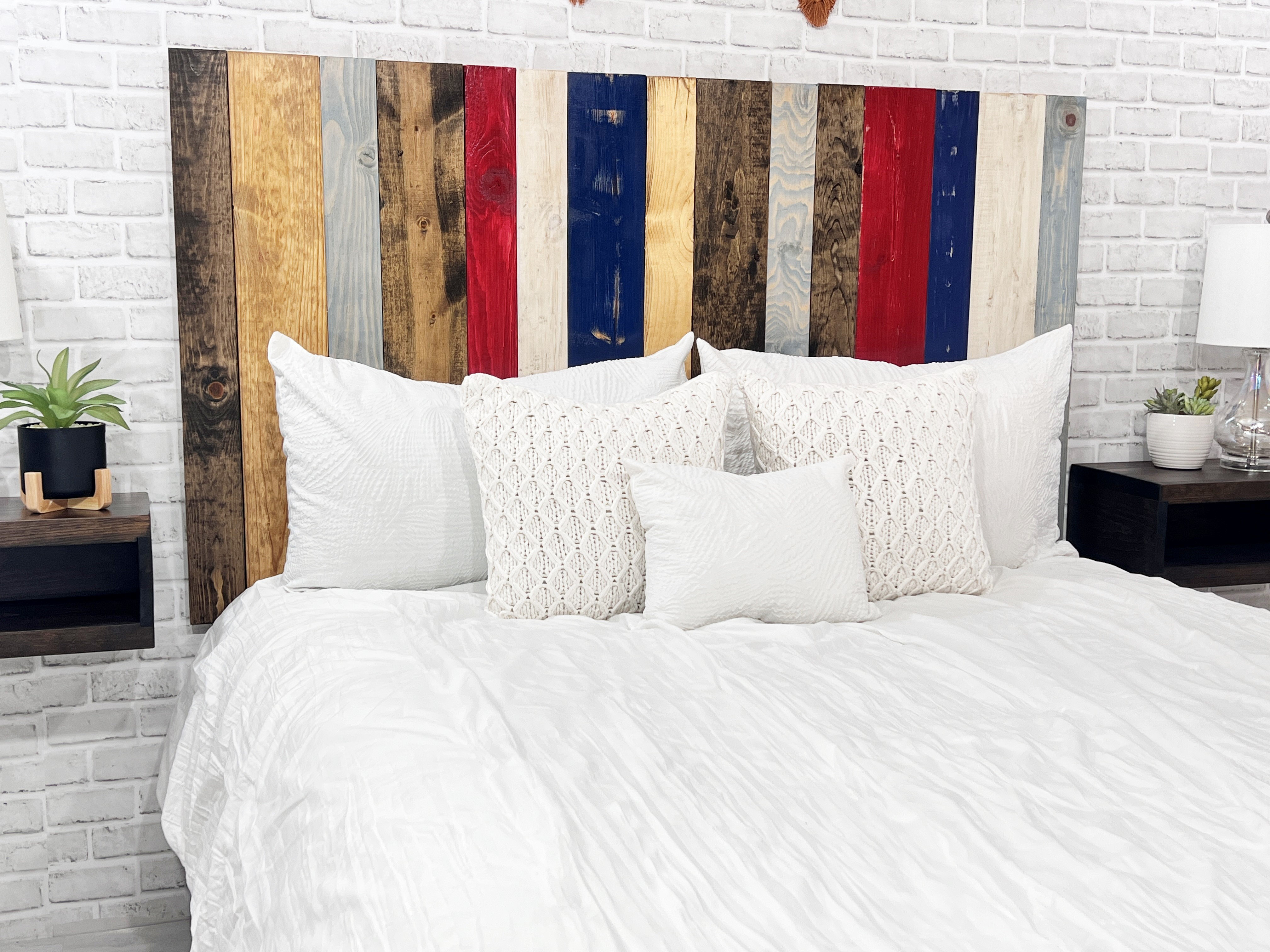 Loon Peak® Doliver Multicolored Solid Wood Floating Panel Headboard ...