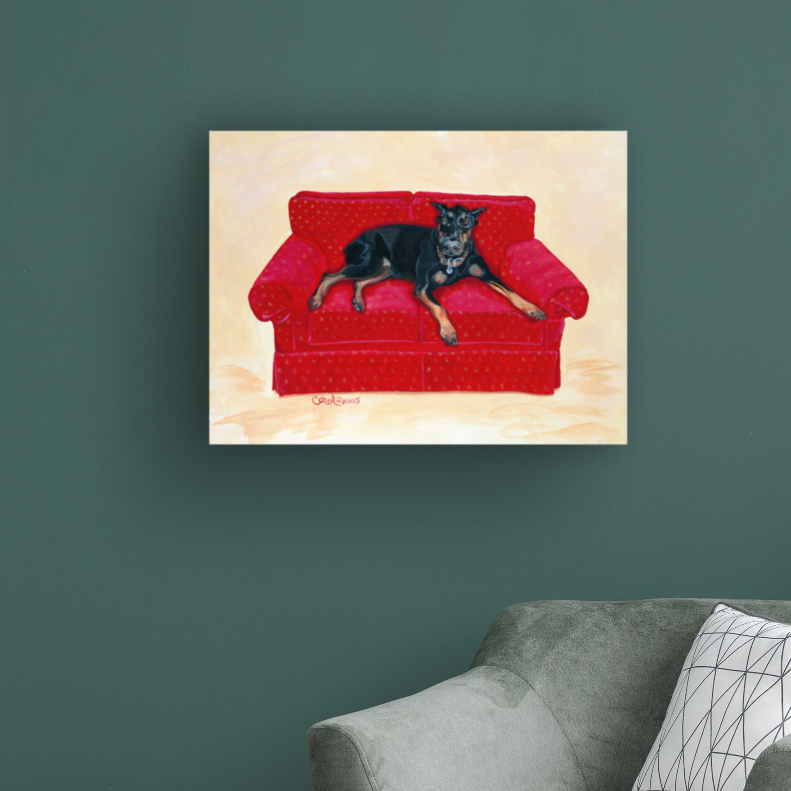 Winston Porter Dobie on Red by Carol Dillon - Wrapped Canvas Graphic ...