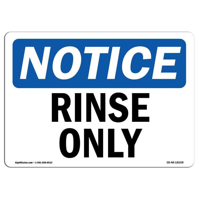 SignMission Rinse Only Sign - Wayfair Canada