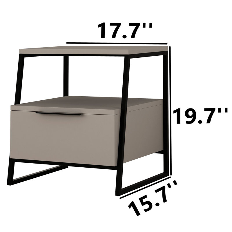 17 Stories Metal Frame Nightstand | Wayfair