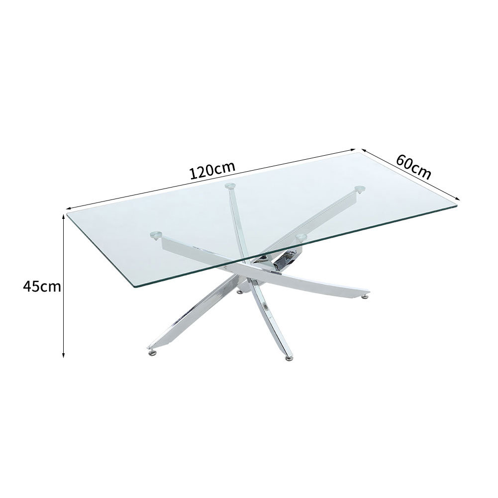 Metro Lane 120Cm Wide Clear Glass Top Coffee Table & Reviews | Wayfair ...
