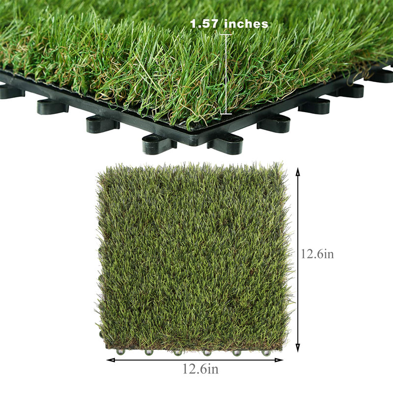 Naiyafly 12.6" x 12.6" Artificial Grass Turf Panel | Wayfair