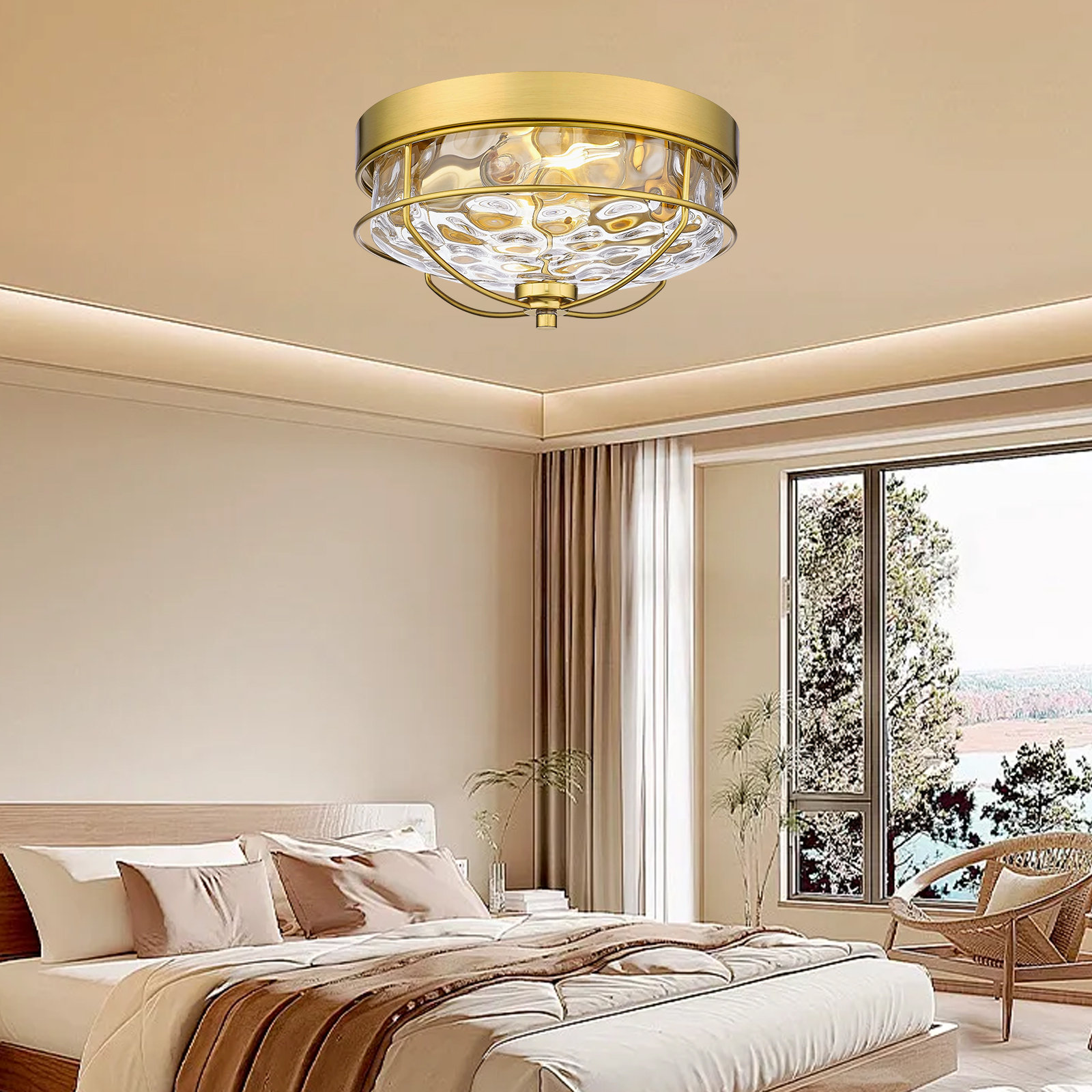 House of Hampton® 2 Lights Recessed Mount Ceiling Light, Rustic Style ...