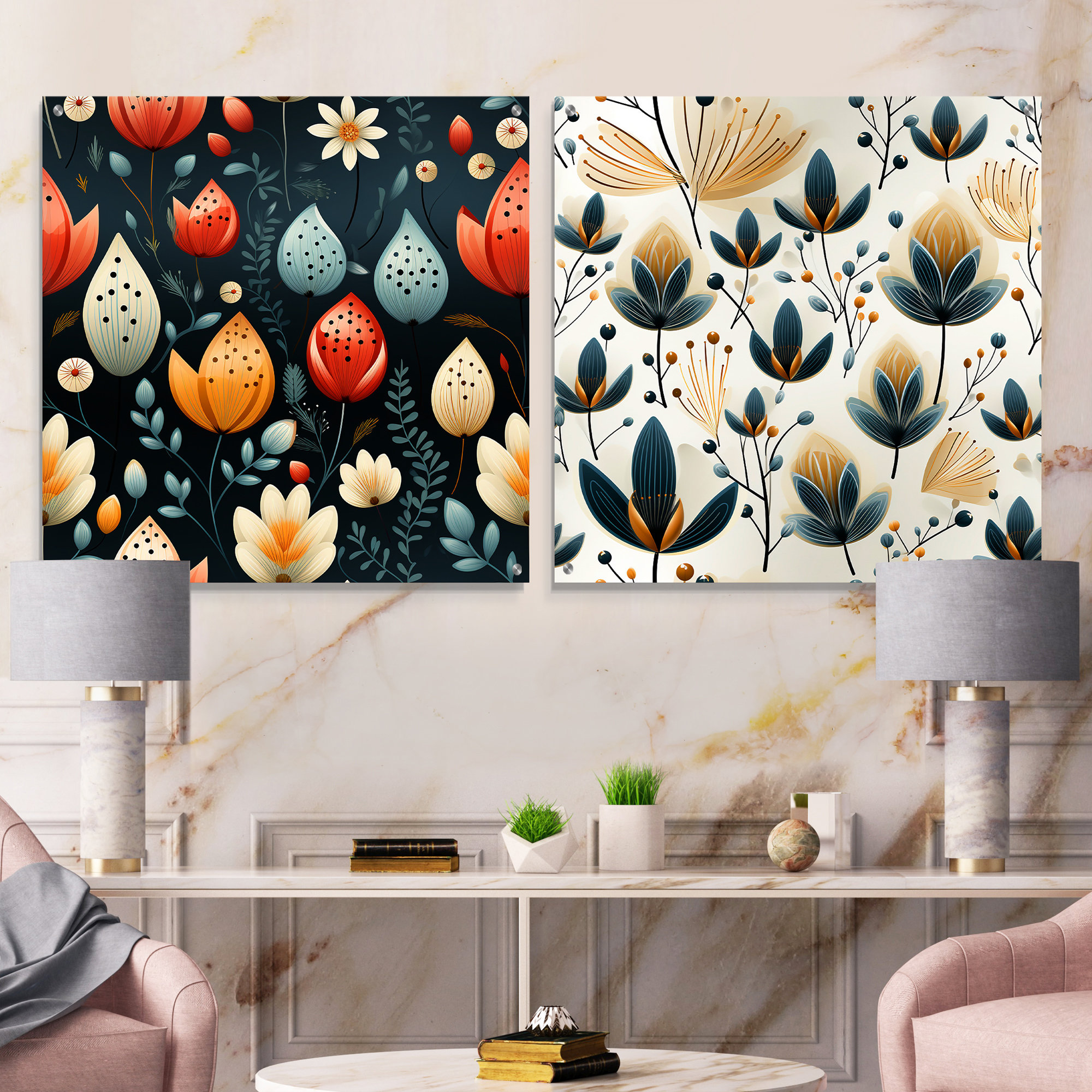 Design Art Scandinavian Botanical Collage I - Abstract Botanicals ...