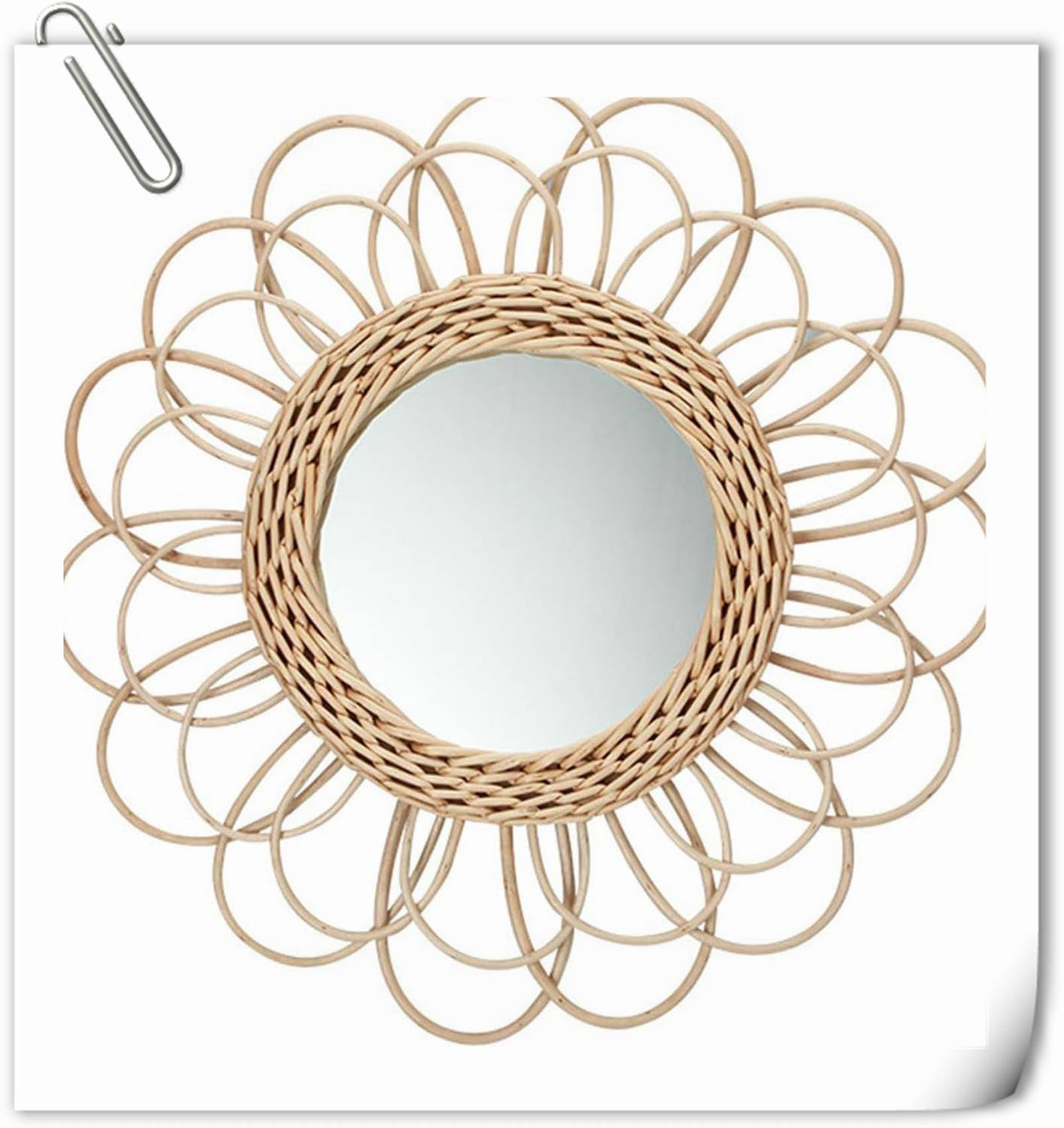 Bay Isle Home™ Miroirs en rotin pour mur, miroir rond en rotin bohème ...