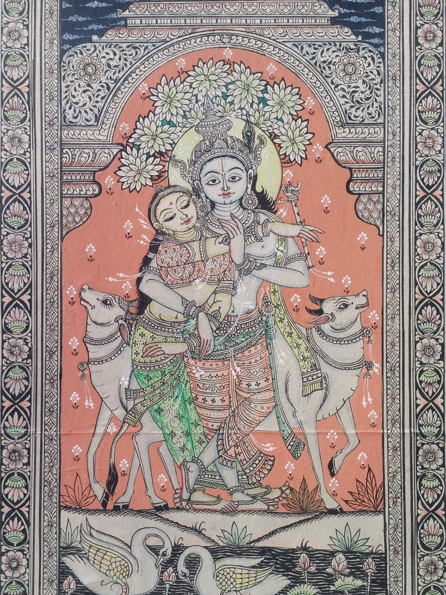 Exotic India Radha And Krishna In Dancing Pose | Natural Color On ...