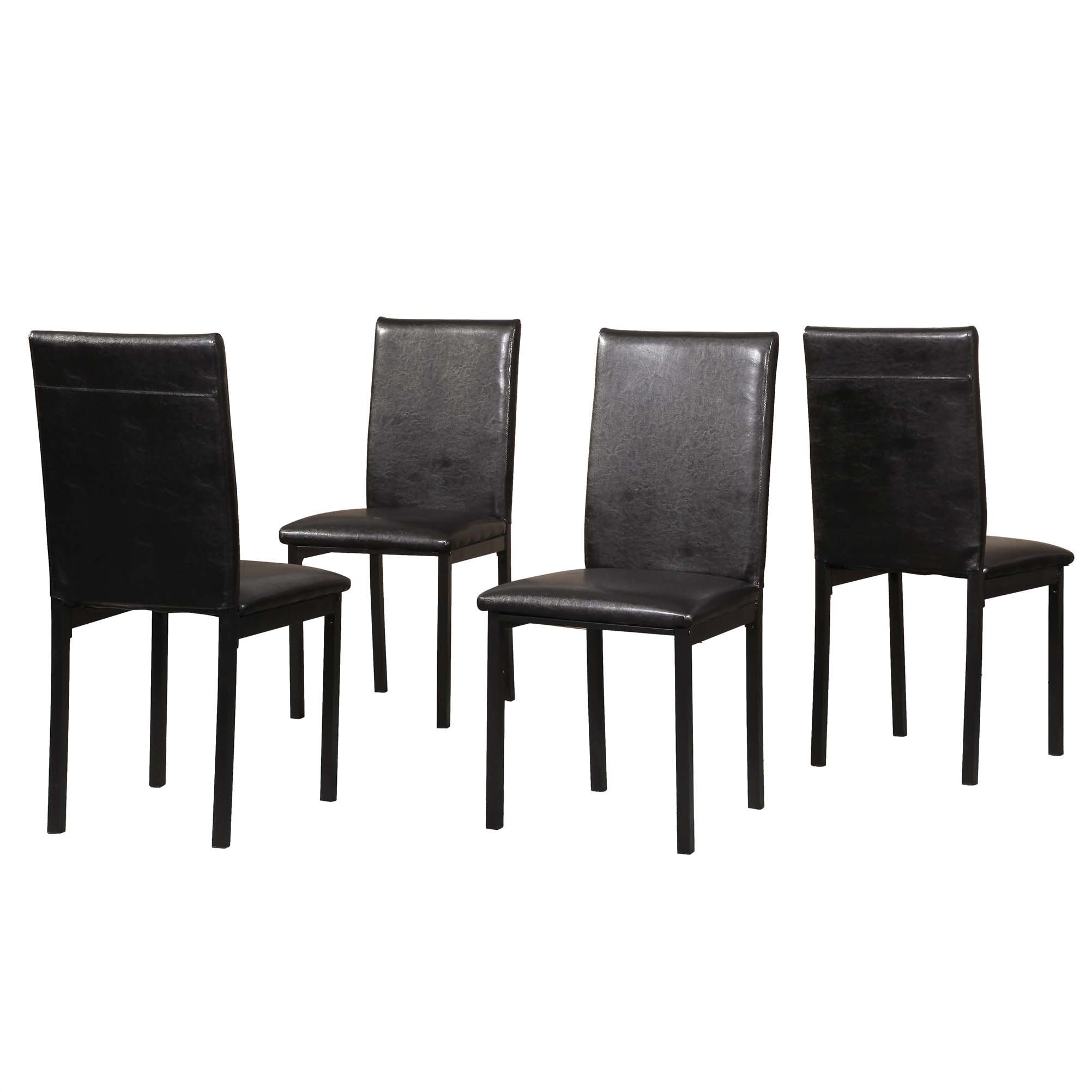 17 Stories Merak Faux Leather Seat Metal Frame Dining Chairs (Set Of 4 ...