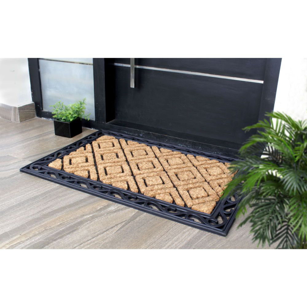 Lark Manor Altarik Non-Slip Geometric Outdoor Doormat & Reviews | Wayfair