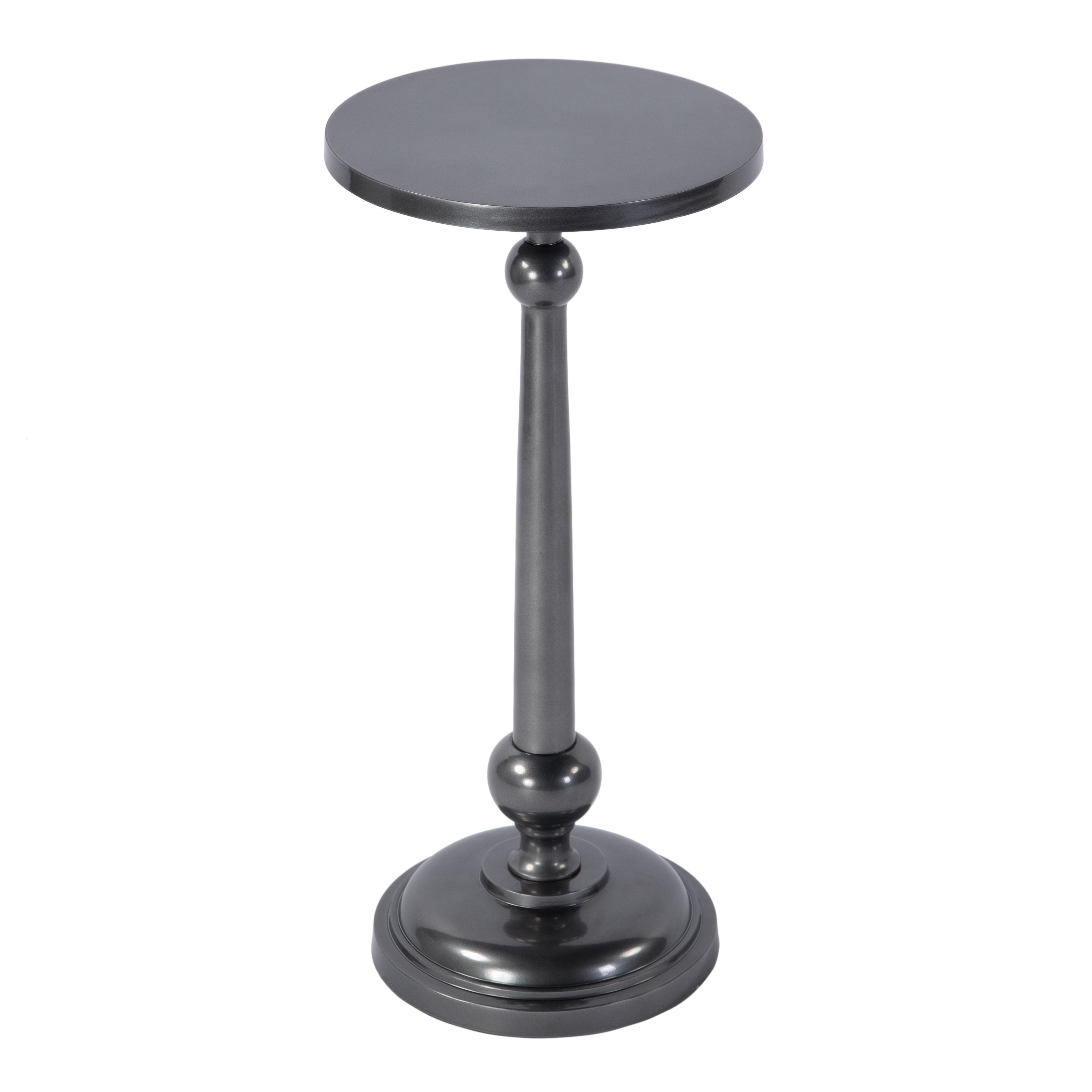 Charlton Home Sterling 10 in. W Round Metal Pedestal Base End Table ...