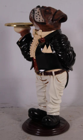 Trinx Kayen Large Bulldog Boxer Butler Statue | Wayfair