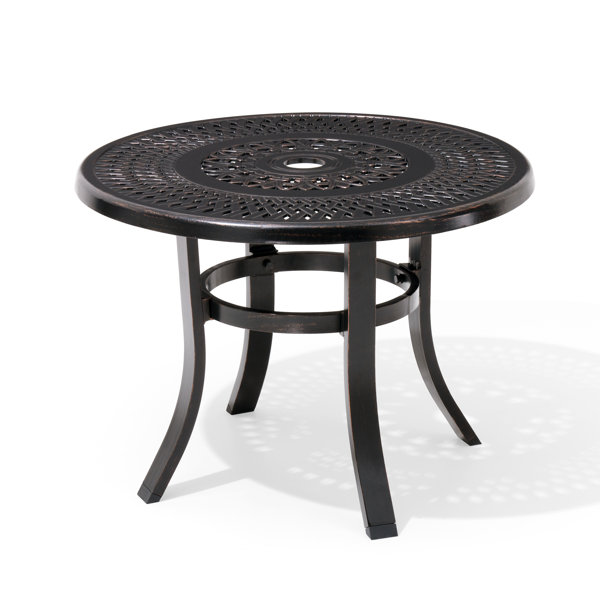 Alcott Hill® Cast Aluminum Patio Side Table Outdoor Round Anti-rust ...