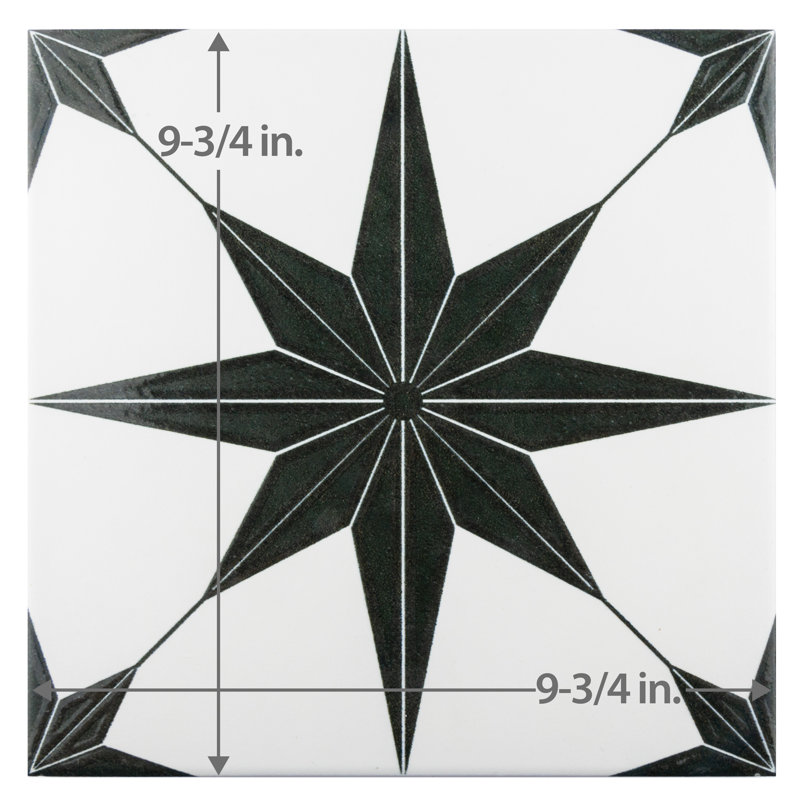 Merola Tile Stella 10" x 10" Porcelain Patterned Wall & Floor Tile ...