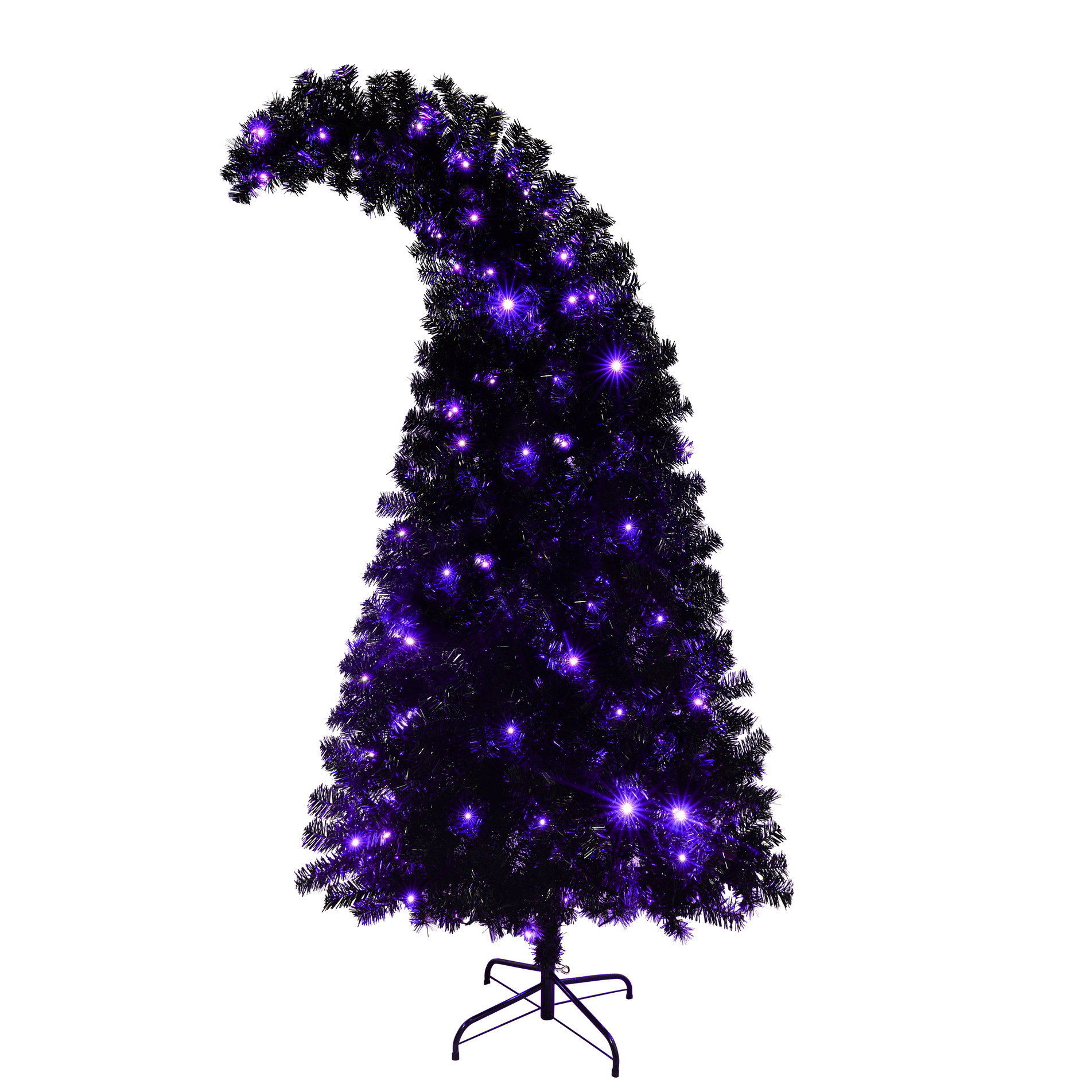 The Holiday Aisle® 6ft Pre - Lit Whimsical Black Christmas Tree With ...