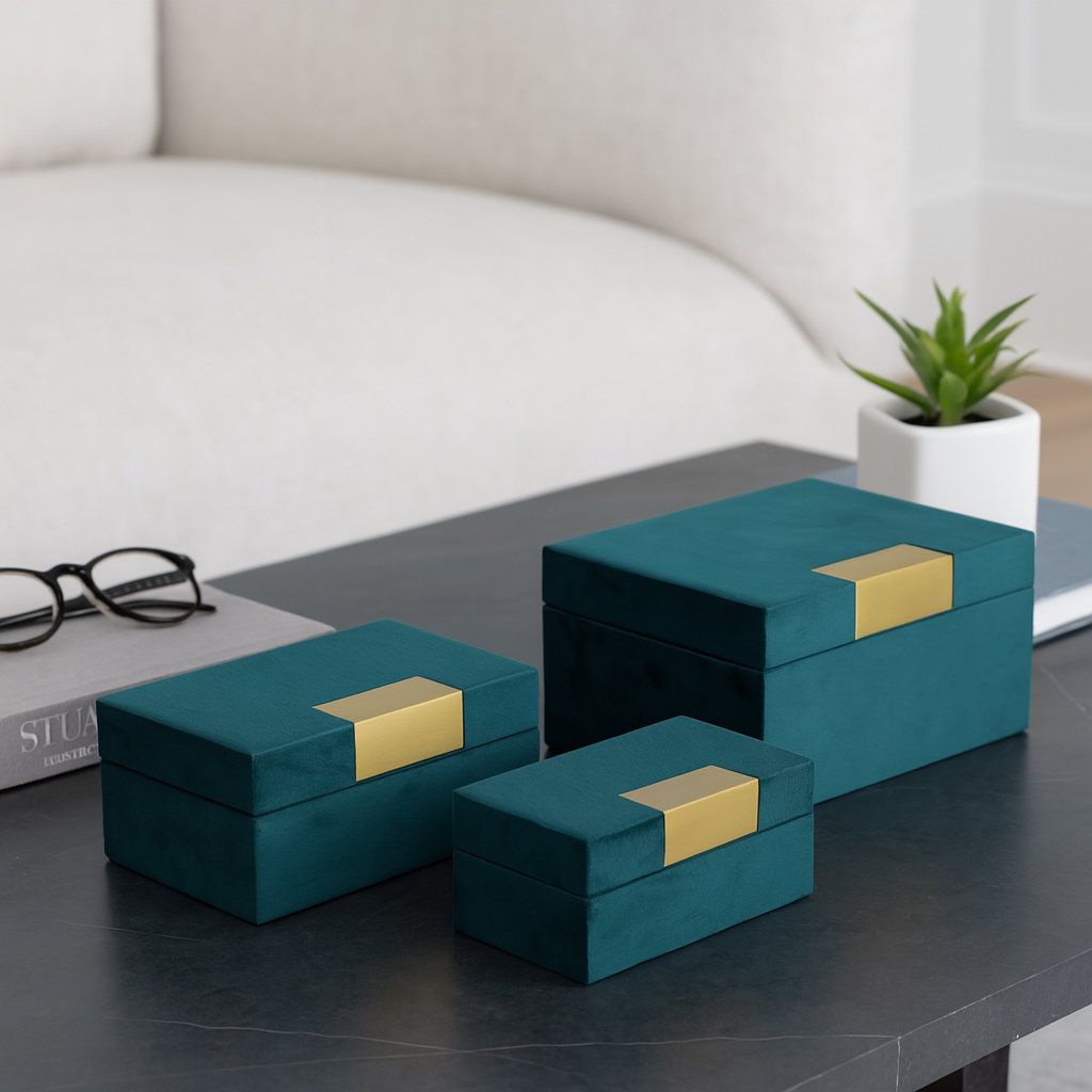 Everly Quinn Caliza Statement Decorative Storage Boxes with Hinged Lid ...