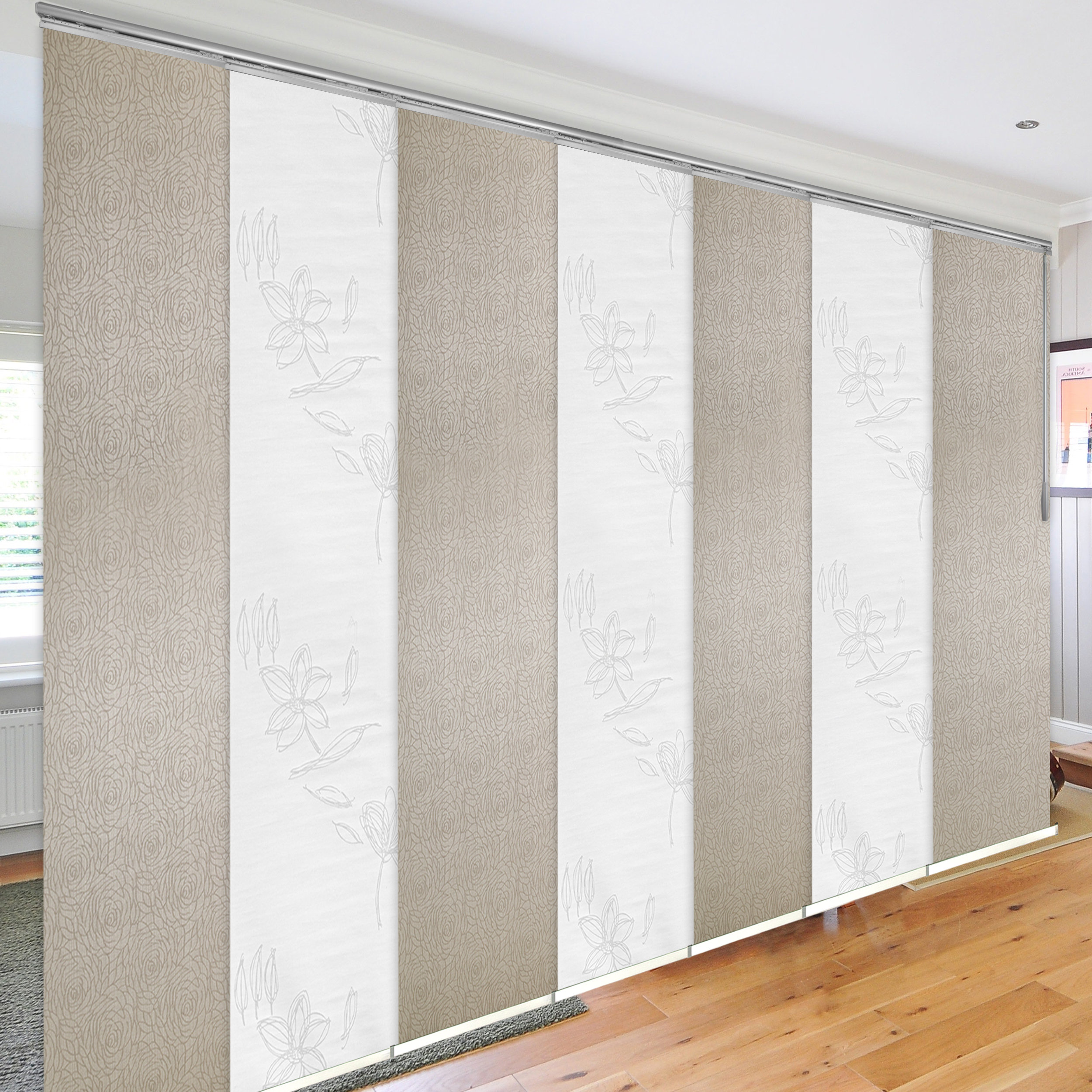 Rod Desyne 7-Panel Single Rail Panel Track Extendable 110"-153" W x 94 ...