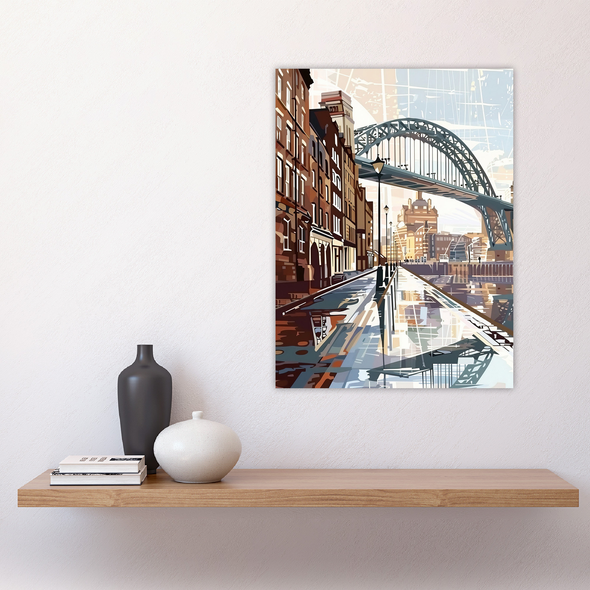 George Oliver Newcastle Tyne Bridge Abstract Cityscape England Wall Art ...