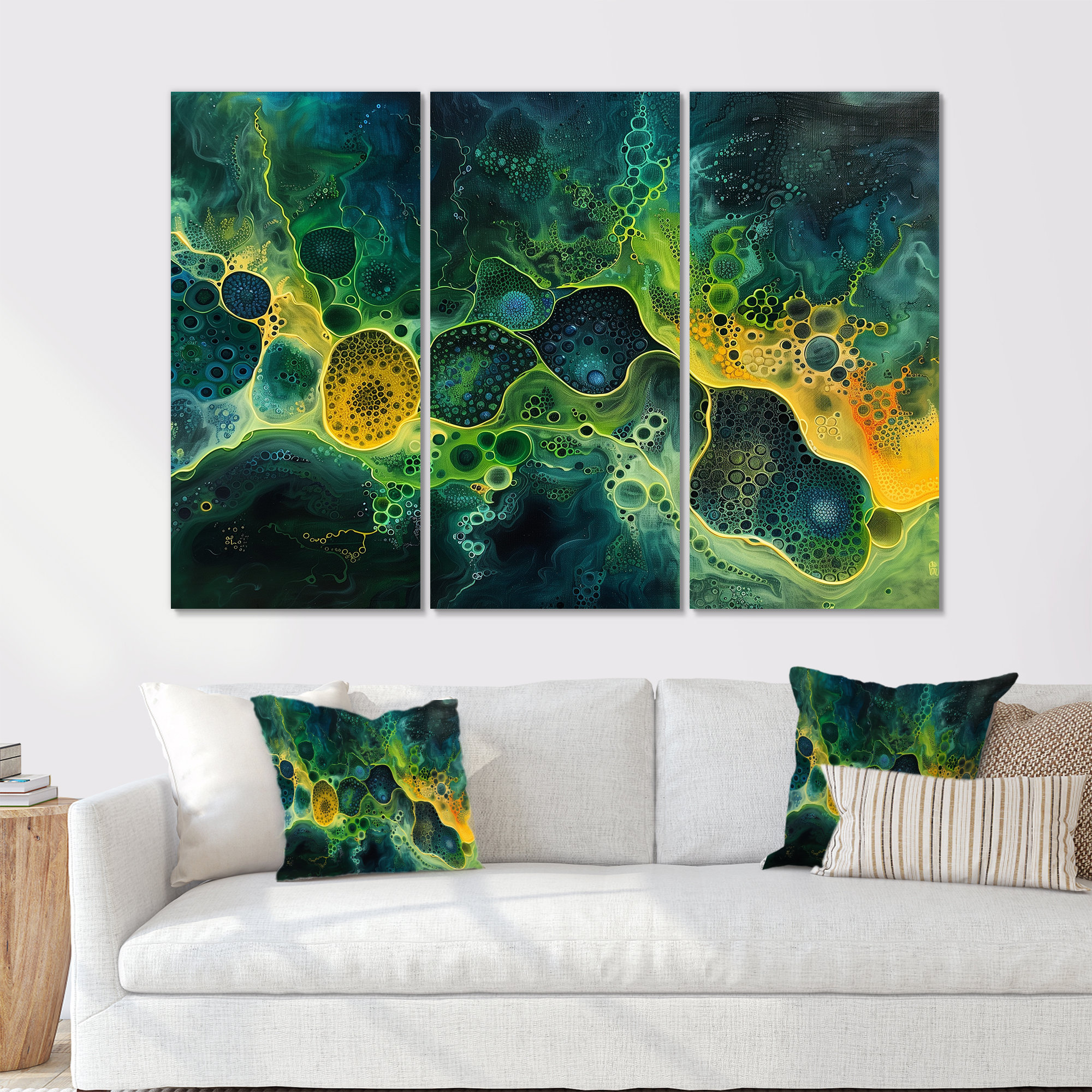 Ivy Bronx Yellow Green Cosmic Nurturing Liquid Art II - Abstract Print ...