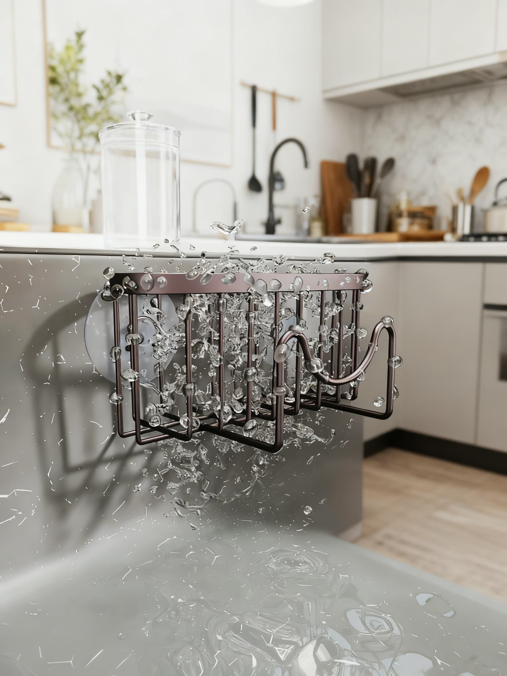 WKING Stainless Steel Multifunctional Sponge Holder For Kitchen Sink ...
