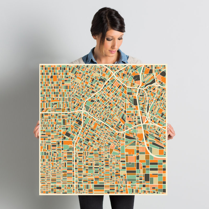 Bless international 'Abstract City Map of Los Angeles' Graphic Art on ...