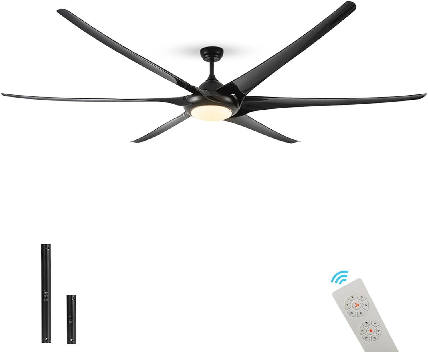Brayden Studio® Crusaw 100'' Ceiling Fan with LED Lights | Wayfair