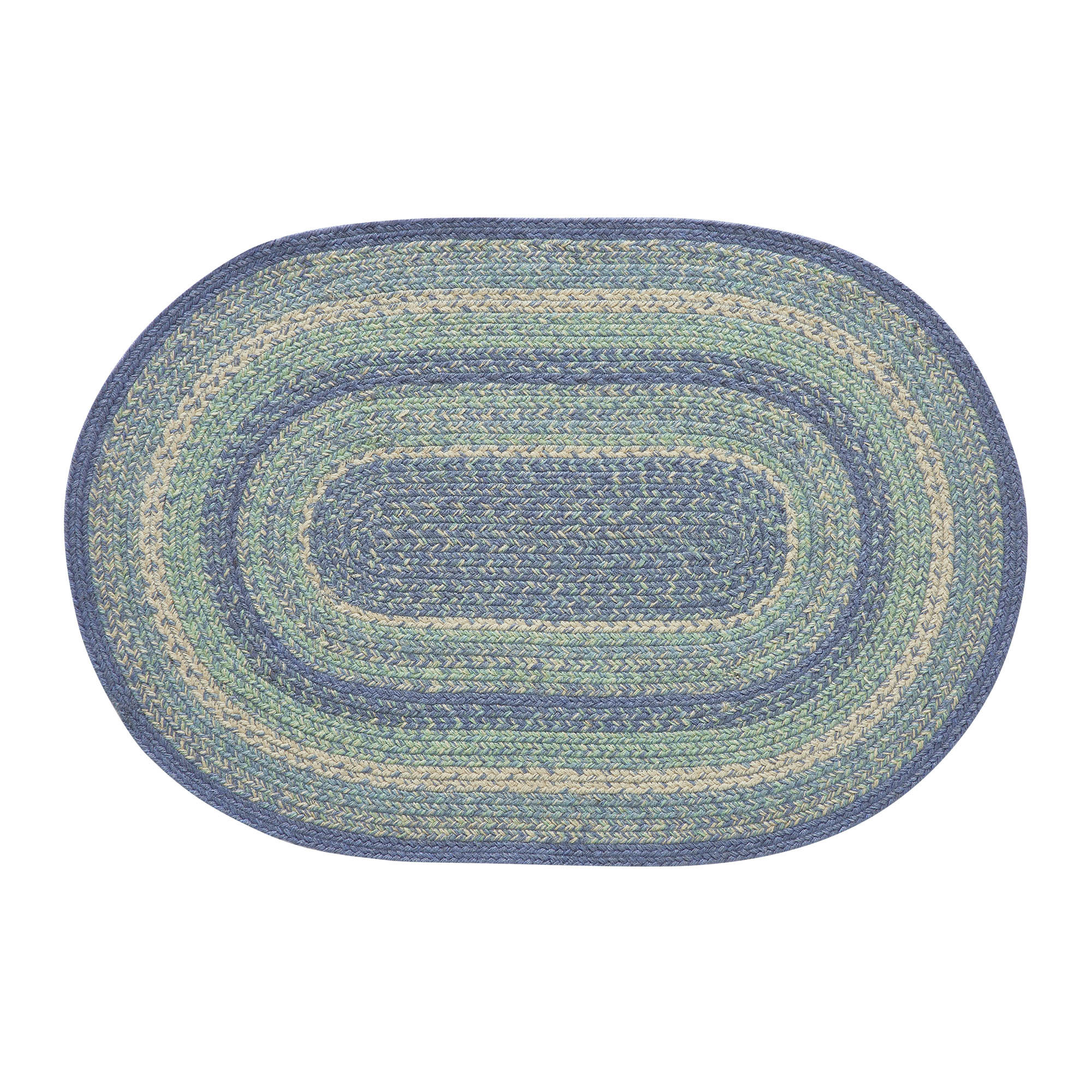 Bungalow Rose Marvens Oval Handmade Area Rug in Blue/Green | Wayfair