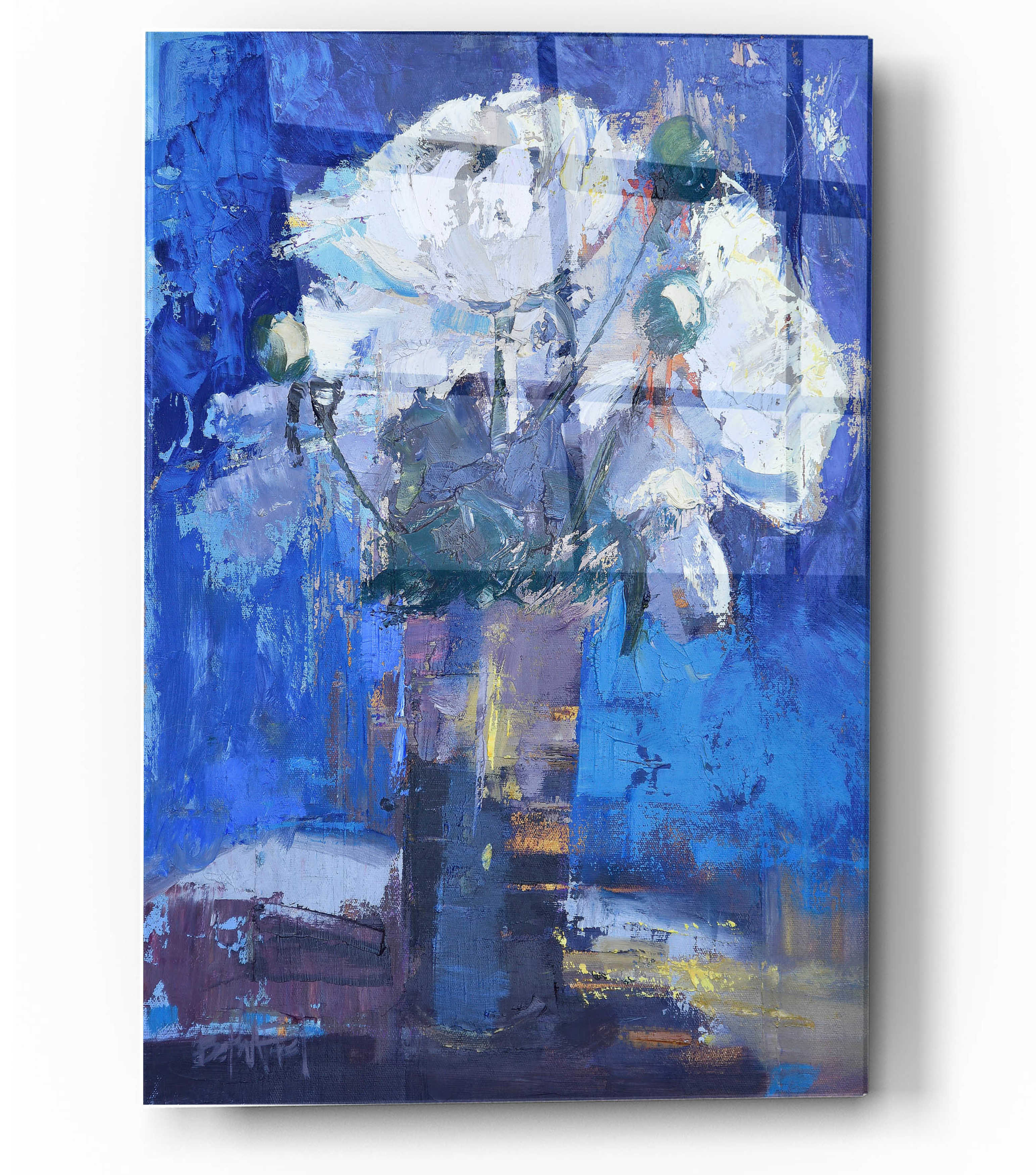 Winston Porter ''White Peonies'' By Beth Forst, Acrylic Glass Wall Art ...