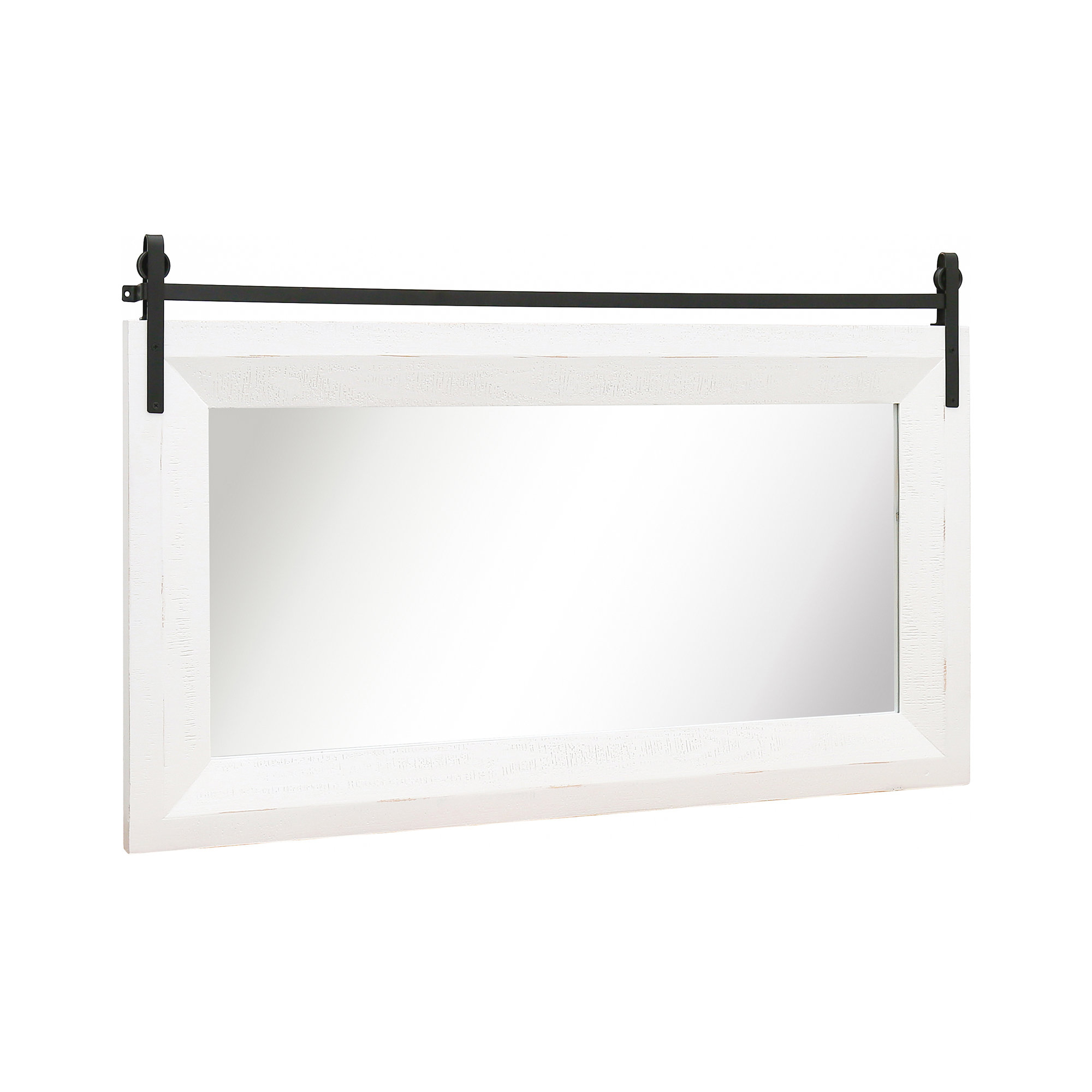 Wrought Studio™ Kassian Rustic Solid Wood Frame Bathroom/Vanity Mirror ...