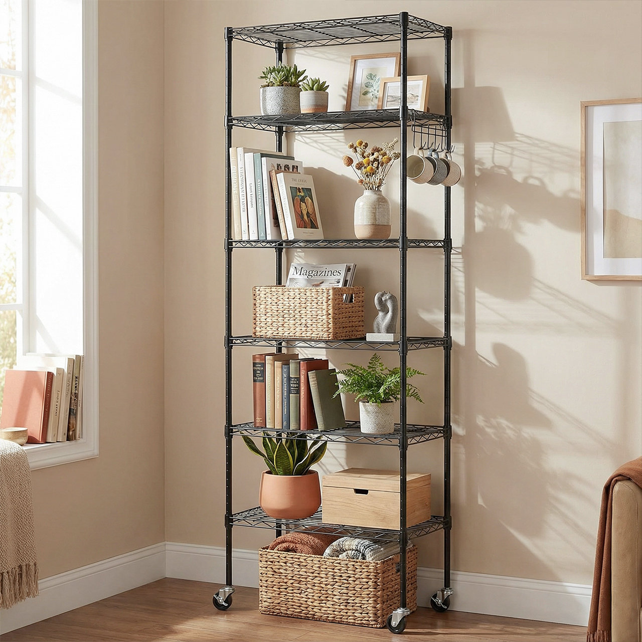 Rebrilliant Hipson 6-Shelf Adjustable Storage Shelving Unit Steel ...