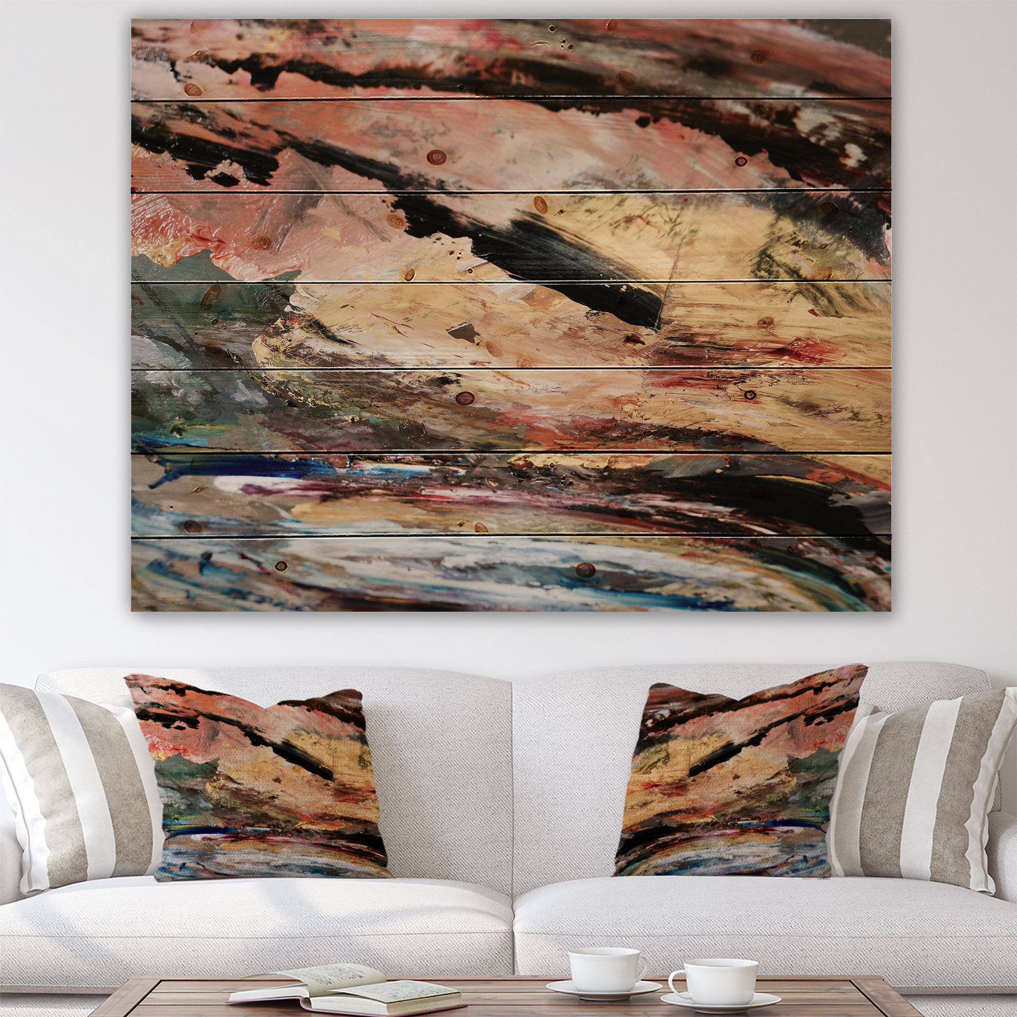 East Urban Home Oil On Canvas Textured Composition I - Modern Print On ...