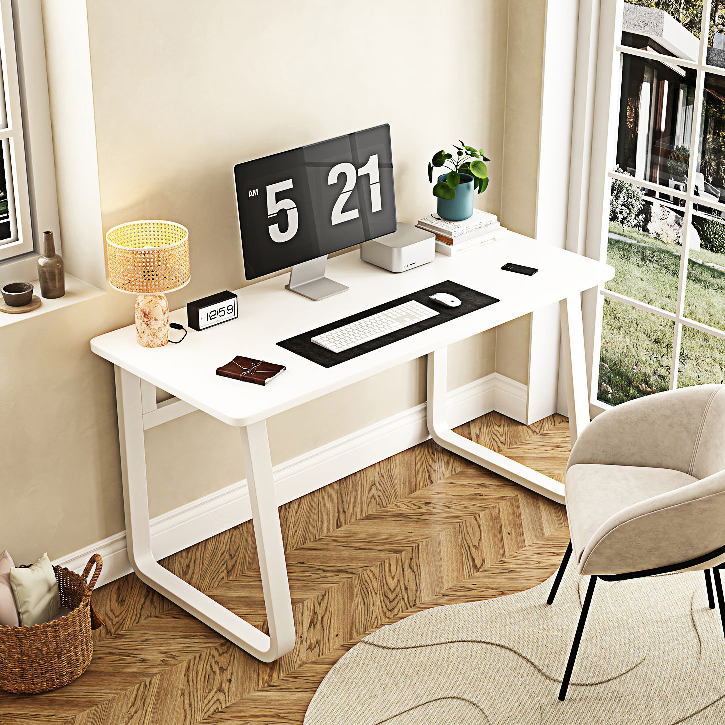 Latitude Run® Computer Desk, Modern Simple Style Desk, Small Writing ...