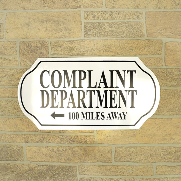 Treasure Gurus 3D Large Complaint Department 100 Miles Away Funny Metal ...