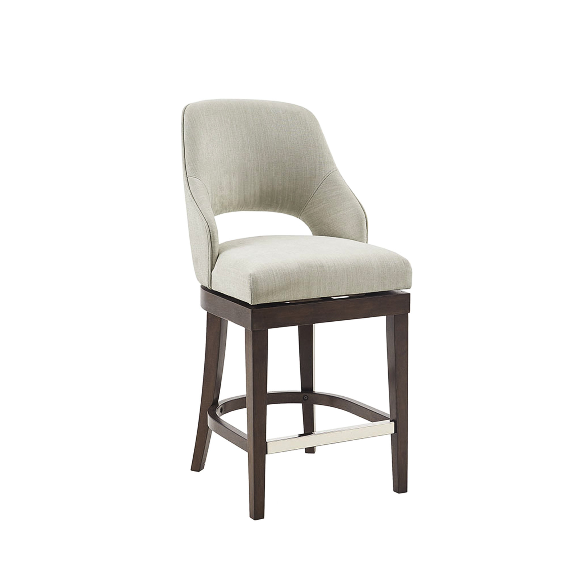 Hokku Designs Stylish Open Back Counter Stool In Cream Upholstery With ...