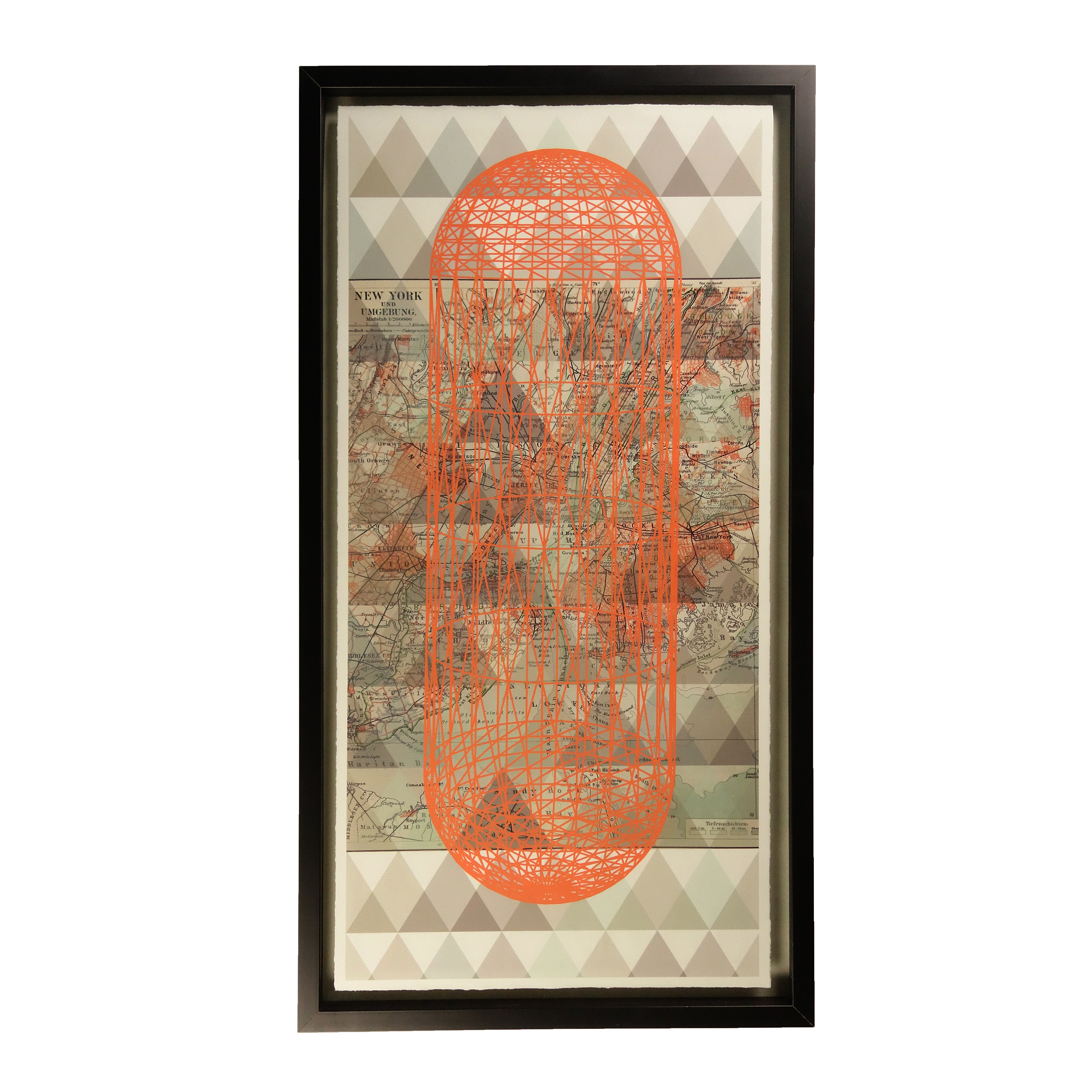Sonder Living Coup and Co 'New York Map' Framed Graphic Art Print | Wayfair