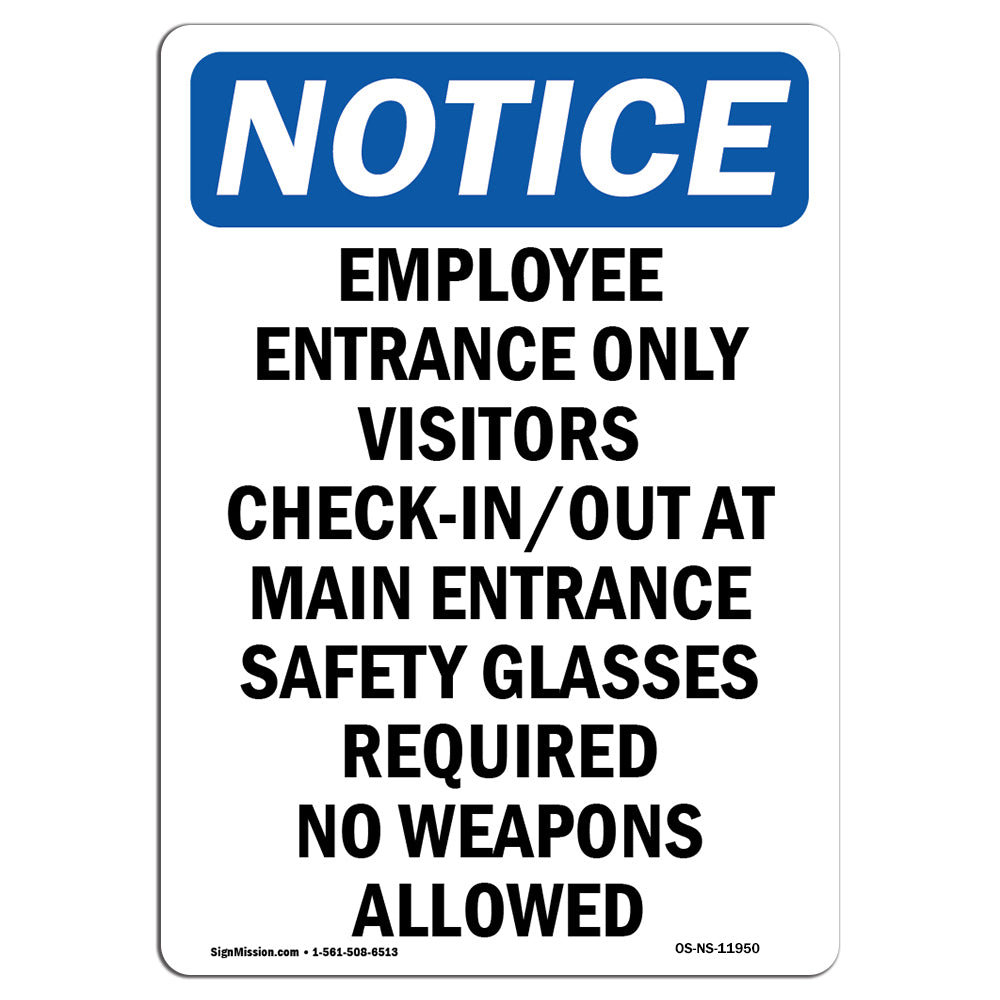 SignMission Notice - Employee Entrance Only Visitors Sign | Wayfair