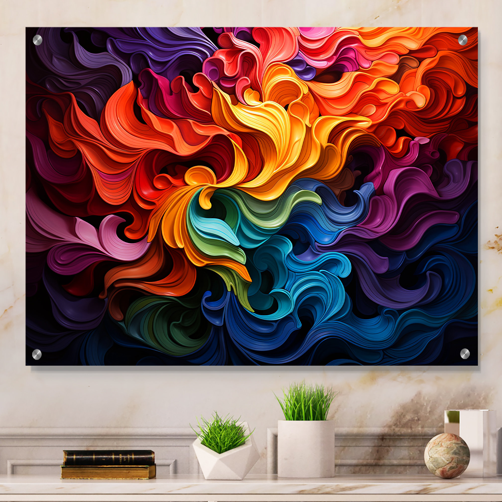 Design Art Opt Art Vibrant Illusions II - Op Art Acrylic Wall Art ...